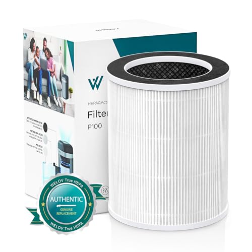 WELOV P100 / P100 Pro Air Purifier Replacement Filter, 3-in-1 H13 True HEPA and High-Efficiency Activated Carbon Filter for Pet Dander Hair Pollen Dust Mite Smoke Kitchen Odor