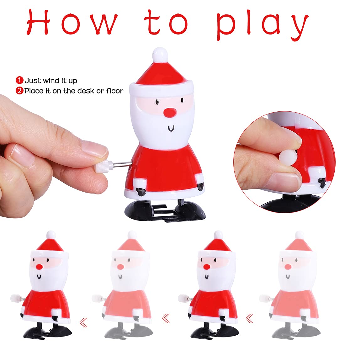 Max Fun 24 Pack Christmas Stocking Stuffers Wind Up Toys Assortment for Christmas Party Favors Goody Bag Filler (CHRISTMAS)