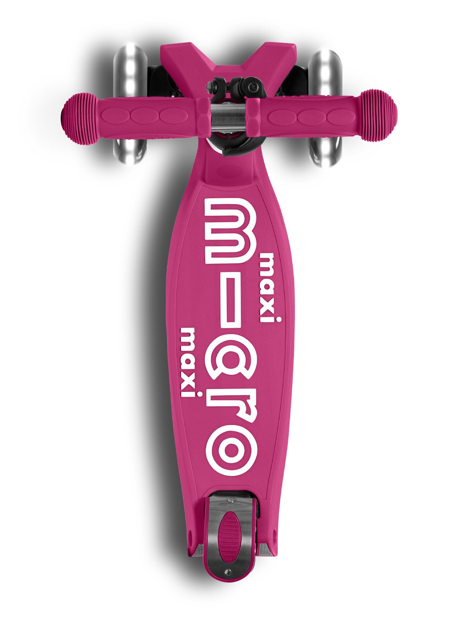 Micro Kickboard - Maxi Deluxe Foldable LED - Three Wheeled, Lean-to-Steer, Fold-to-Carry Swiss-Designed Micro Scooter for Kids with Motion-Activated Light-Up Wheels for Ages 5-12 (Navy Blue)