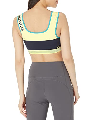 New Balance Women's Achiever Remix Crop Top, Lemon Haze, Medium