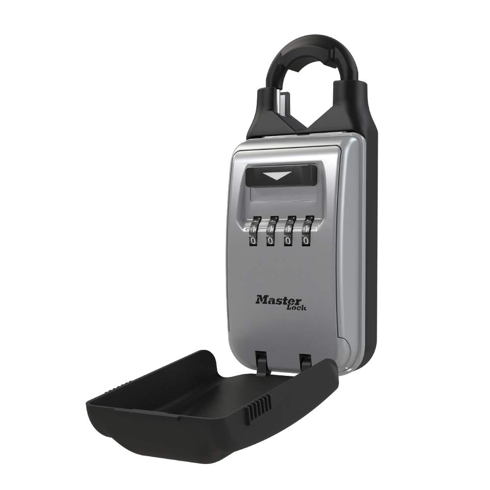 Master Lock Black Set Your Own Combination Portable Lock Box with Adjustable Shackle, House Key Lock Box for Realtors, Owners, 6 Key Capacity, 5420EC