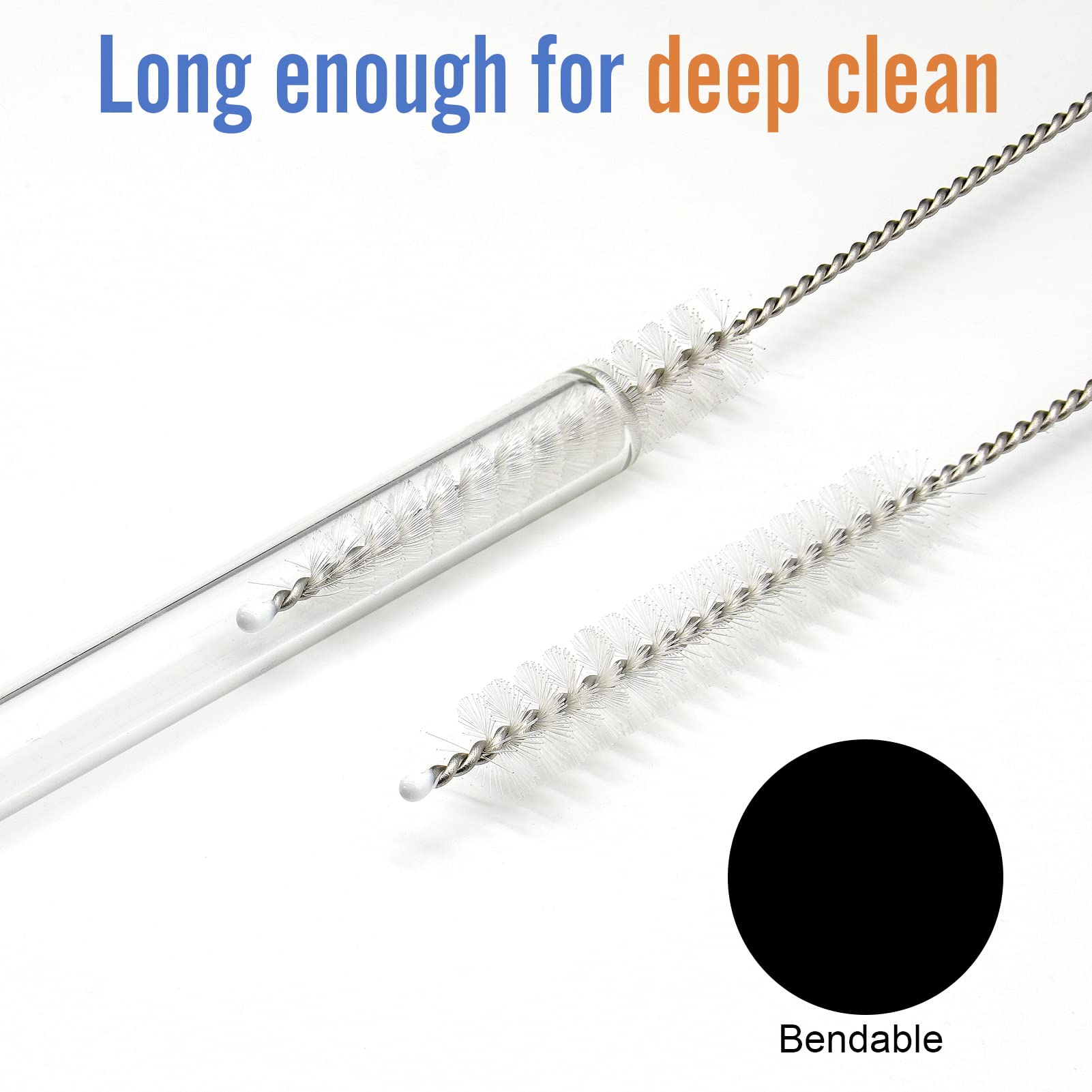MLKSI Replacement Glass Straws for Stanley Cup Accessories, 8 Pack Reusable Straws with Cleaning Brush Compatible with Stanley 40oz Stanley Cup