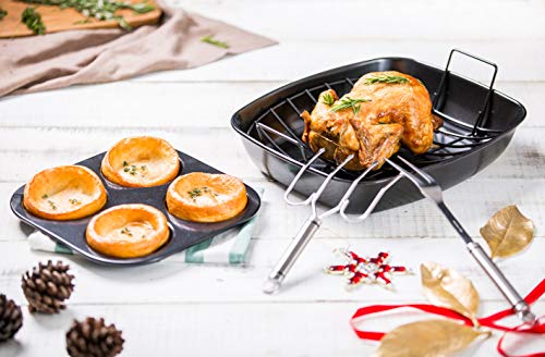 Tala Performance, Yorkshire Pudding Tin, Professional Gauge Carbon Steel with Whitford Eclipse Non-Stick Coating, Roasting and Cooking