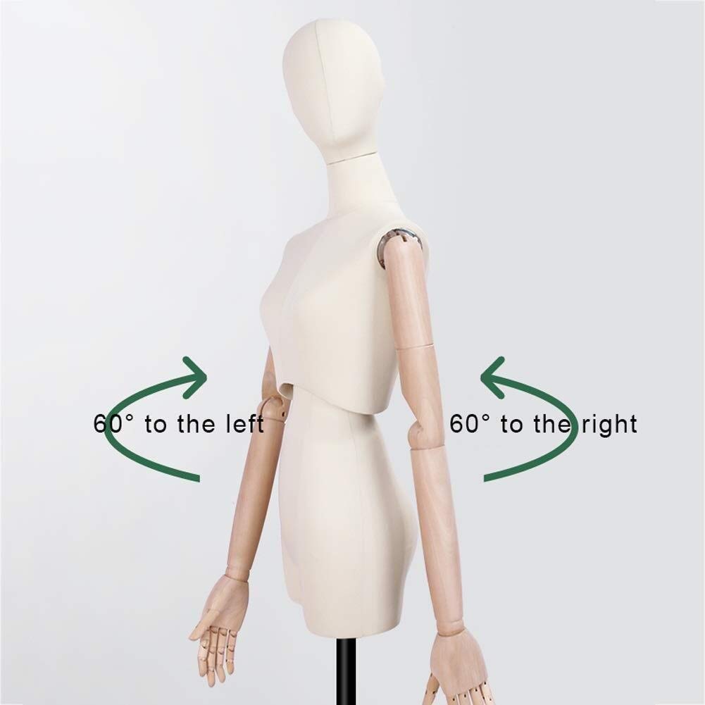 Mannequin Torso Mannequin Dress Form Torso Female Tailors Dummy Mannequin Dressmakers Dummies Fashion Students Display Bust Torso Plastic Arm Adjustable Wearable Jewelry