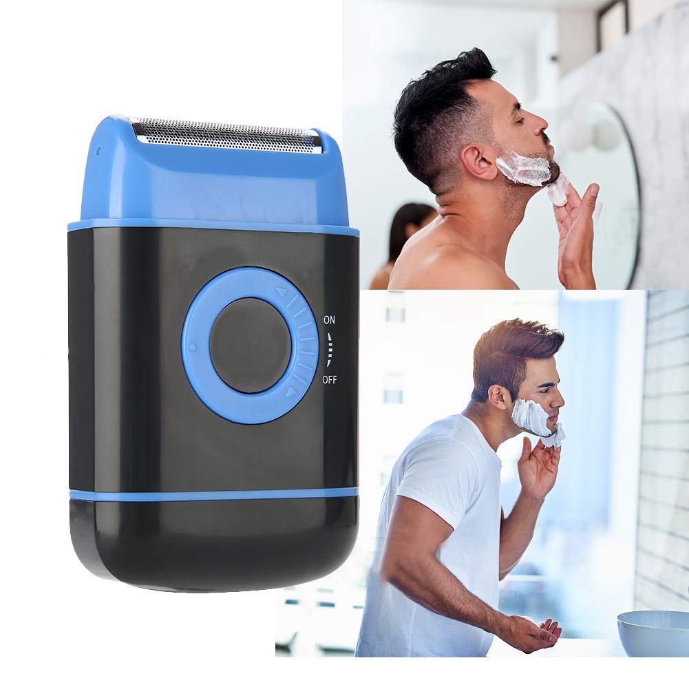 Men's Shaver, Electric Shaver Dry Battery, Electric Beard Reciprocating, Shaver Black/Blue/Red, Best Men(Blue)