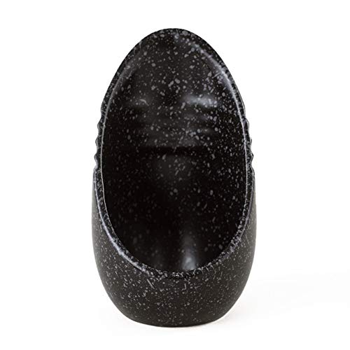 Speckled Earthenware Spoon Rest for Kitchen Stoves and Countertops - Black