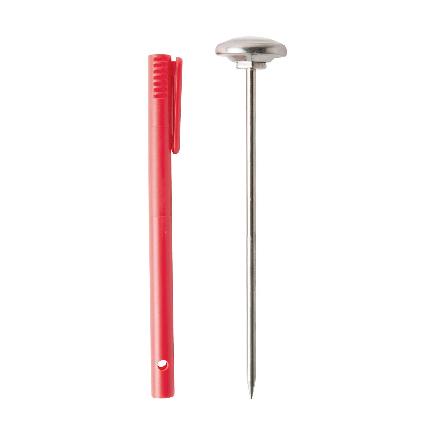 Taylor Instant Read Analog Meat Food Grill BBQ Cooking Kitchen Thermometer with Red Pocket Sleeve Clip, 1 Inch Dial