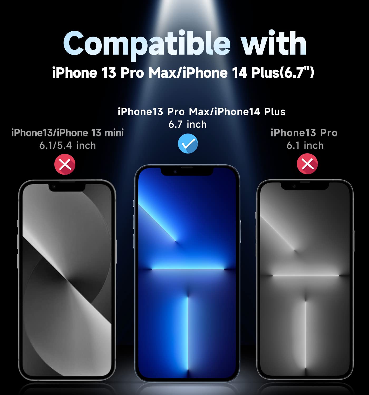 MAGIC JOHN 2 Pack for iPhone 13 Pro Max/iPhone 14 Plus 6.7 inch Tempered Glass Screen Protector, Auto Dust-Elimination Installation, Bubble Free, HD Clear, Easy Installation