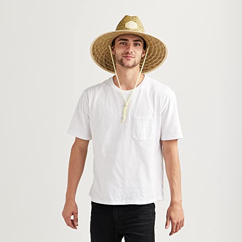 Straw Hat for Men & Women |Lifeguard Hat, Beach Hat & Sun Hat | Wide Brim for Sun Protection | One Size | Sunshine | Hemlock