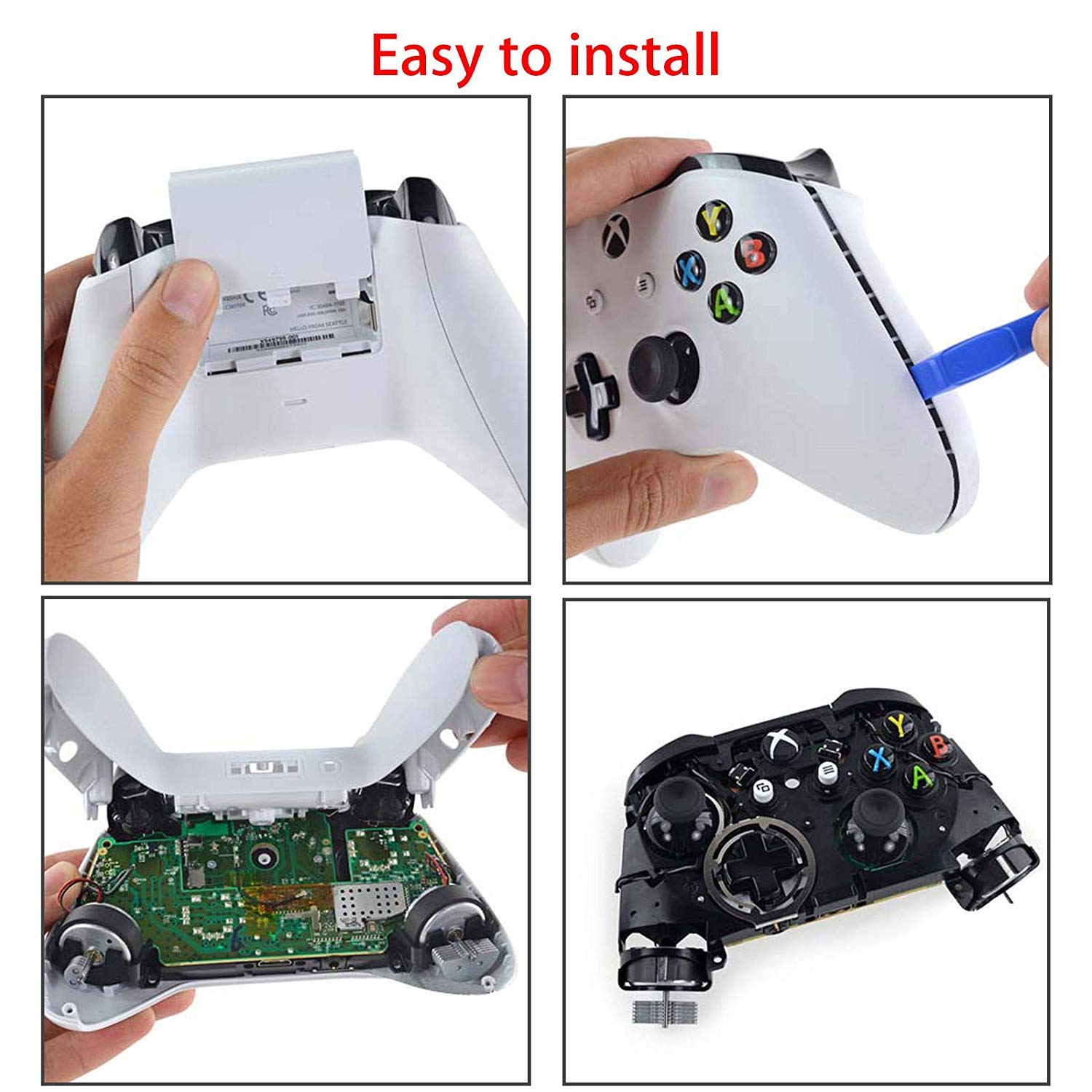 Loucsy Upgraded LB RB Bumpers Replacement Triggers Button Parts - Plating Workmanship + T6 T8 Screwdriver Repair Kit Compatible with Xbox One Elite Controller