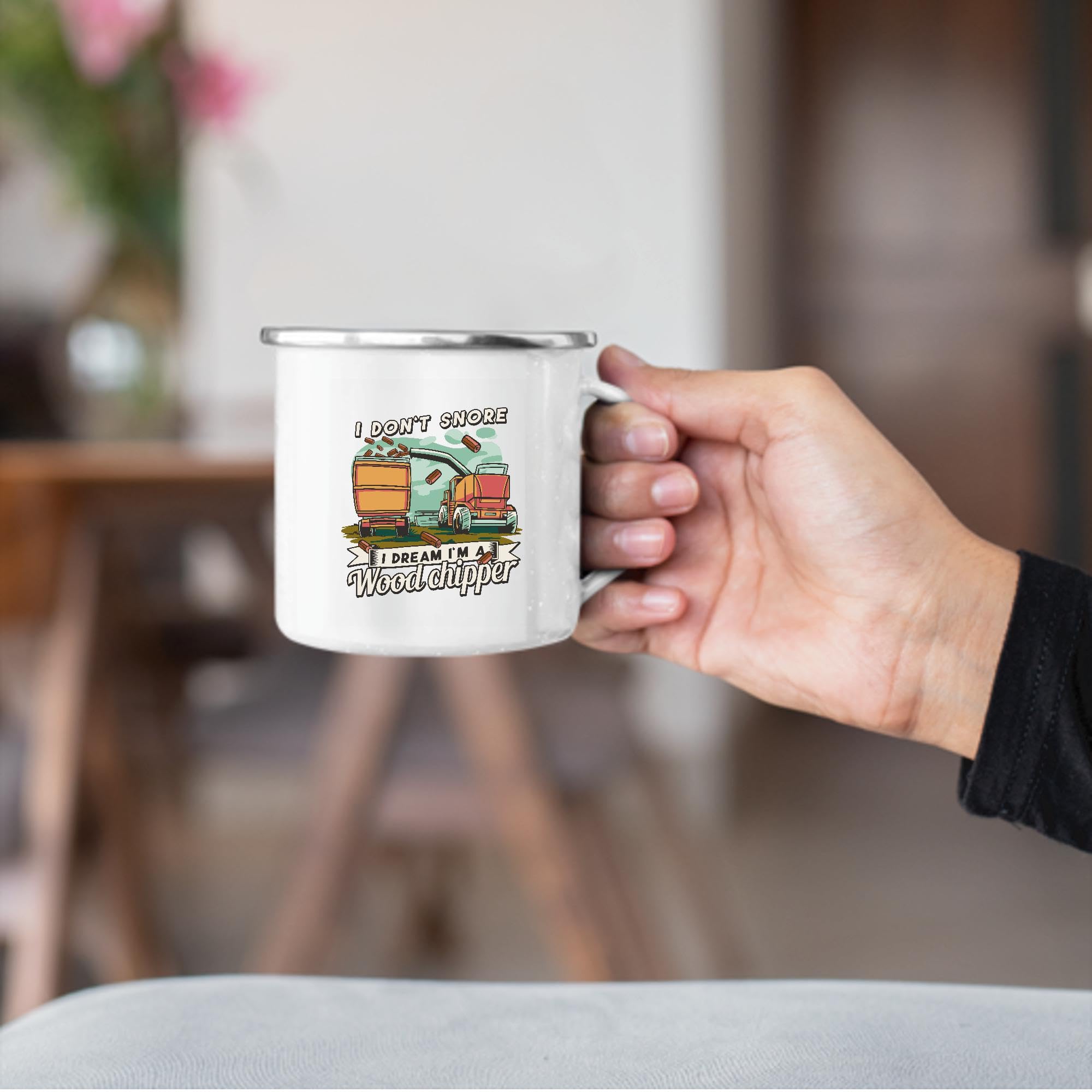 Men s Wood Chipper Inspired Gift The perfect gift for DIY enthusiasts and tools lovers 12oz Enamel Silver Mug