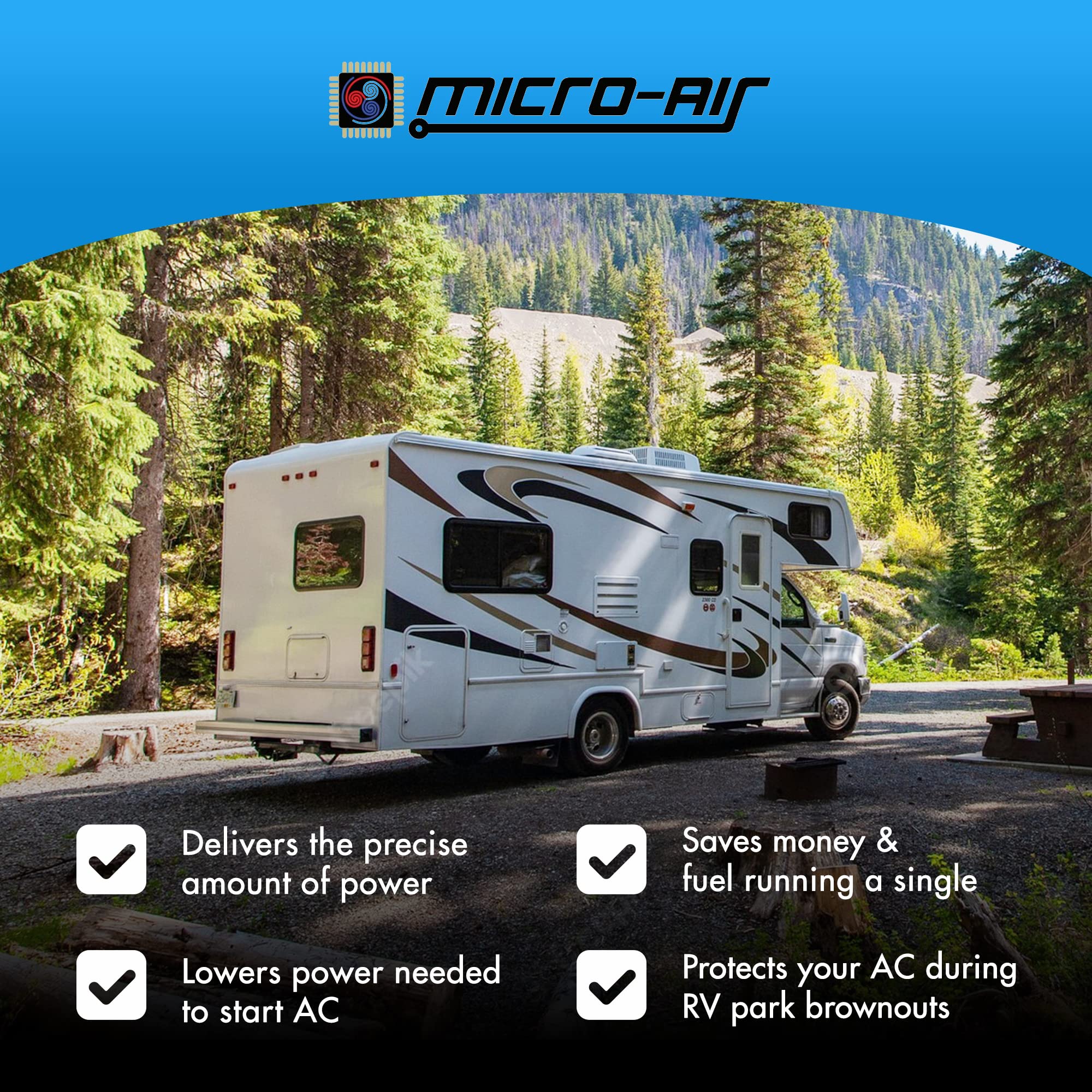 Micro-Air Easystart 364, Marine Air Conditioner Soft Start for RV Air Conditioner Compressor Unit, Travel Trailer Accessories + FREE Easy Installation Start Kit & Connector Parts Included