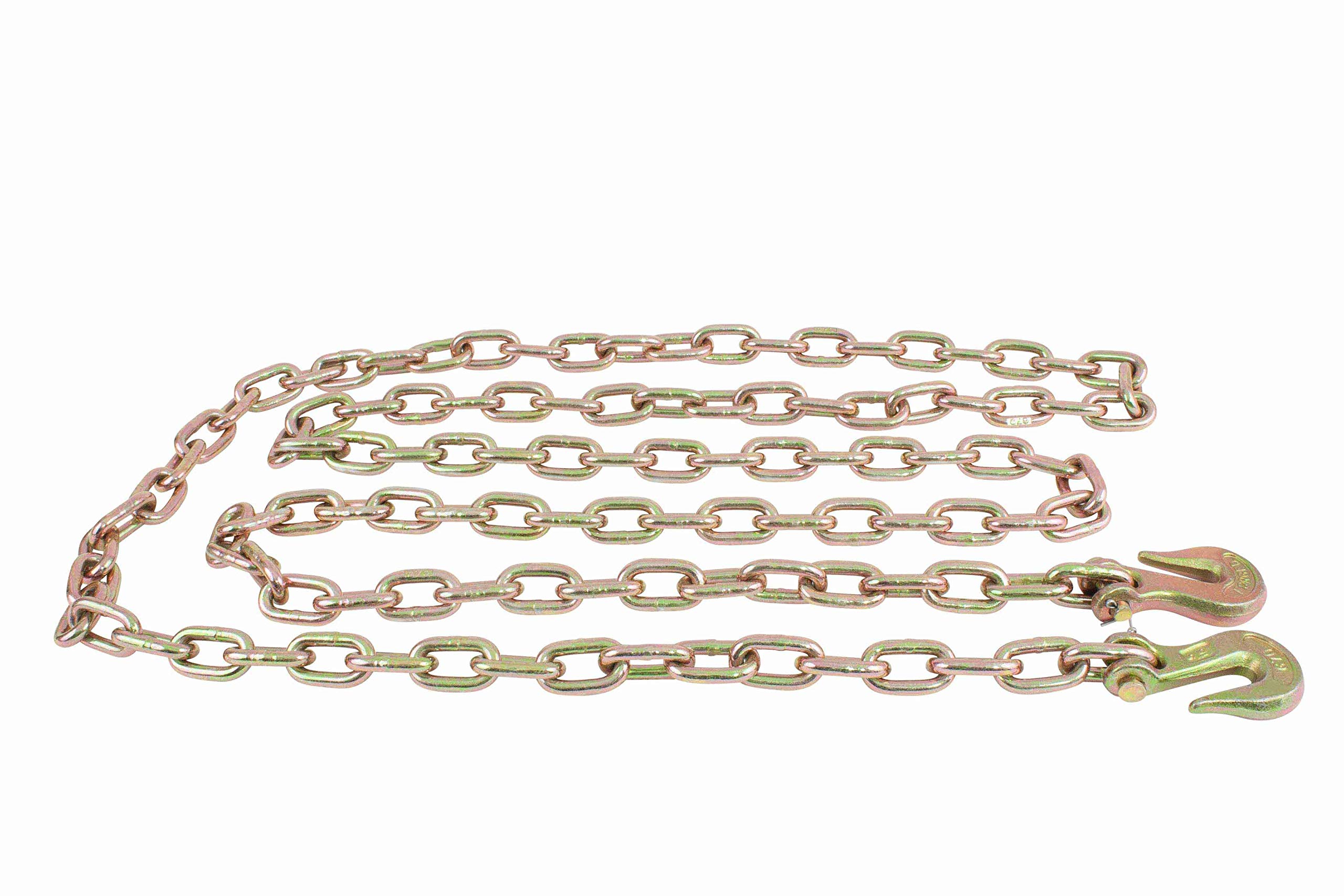 Mytee Products 5/16" Grade 70 Chain and Binder Kit | Includes (4) 5/16" - 3/8" Ratchet Load Binder & (4) 5/16" x 12' G70 Transport Chain w/Grab Hooks | 4700 lbs WLL for Flatbed Truck Trailer Tie Down