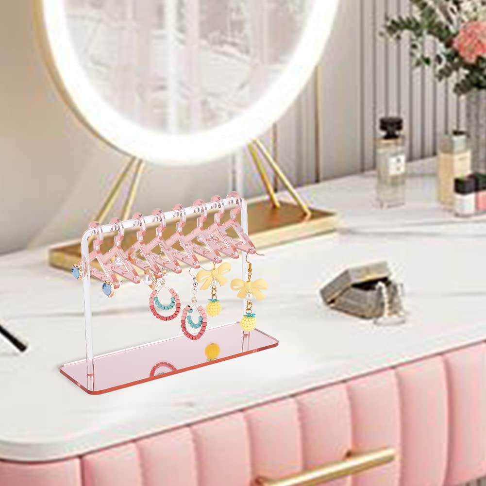 PH PandaHall 2 Sets Acrylic Earring Holder, Coat Hanger Jewelry Display Dangle Earring Hanging Organizer Acrylic Ear Studs Display Rack for Retail Show Personal Exhibition, 2.3x4.6x5.9inch