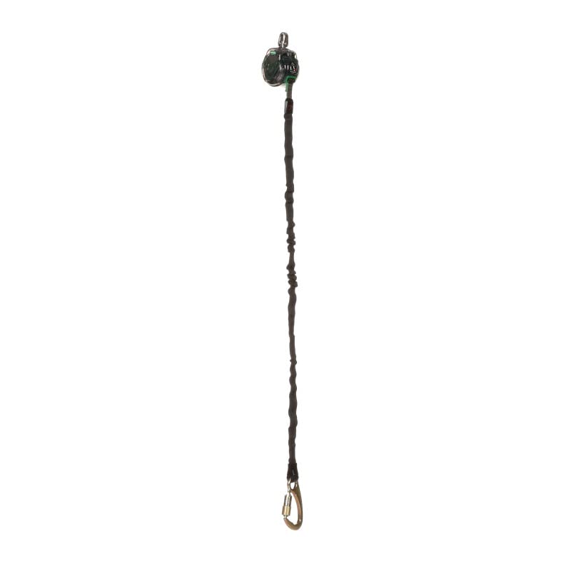 MSA 63041-00A V-TEC Mini Personal Fall Limiter - 9' (2.7m), Tie-Back, FP5K Snaphook Anchorage Connection, Steel Carabiner Harness Connection, Retractable Web Lanyard