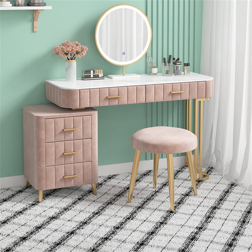 MIAOHY Bedroom Marble Dressing Table with Drawers for Flat and Home, Dressing Table with Drawers