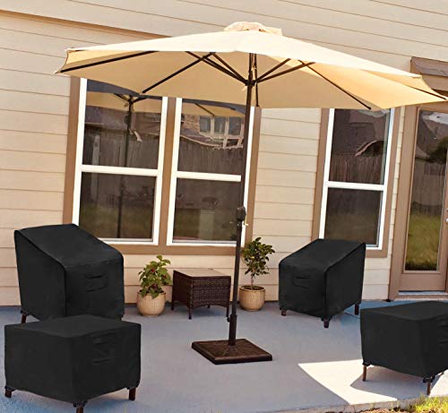 WOMACO Patio Rectangular Fire Pit Cover Waterproof Outdoor Fireplace Cover Heavy Duty Rectangle Fire Table Firepit Cover - 44 x 28 x 24 inches, Black