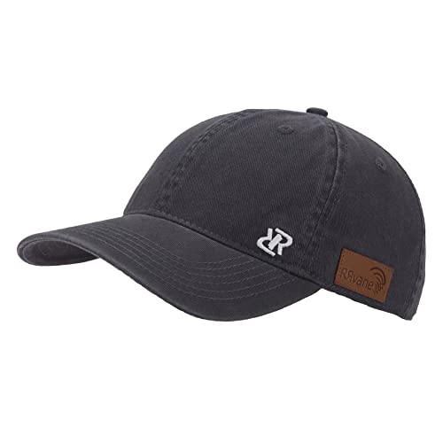 RRvane Vintage Washed Twill Cotton Dad Hat - Soft Unstructured Adjustable Baseball Cap (Charcoal)