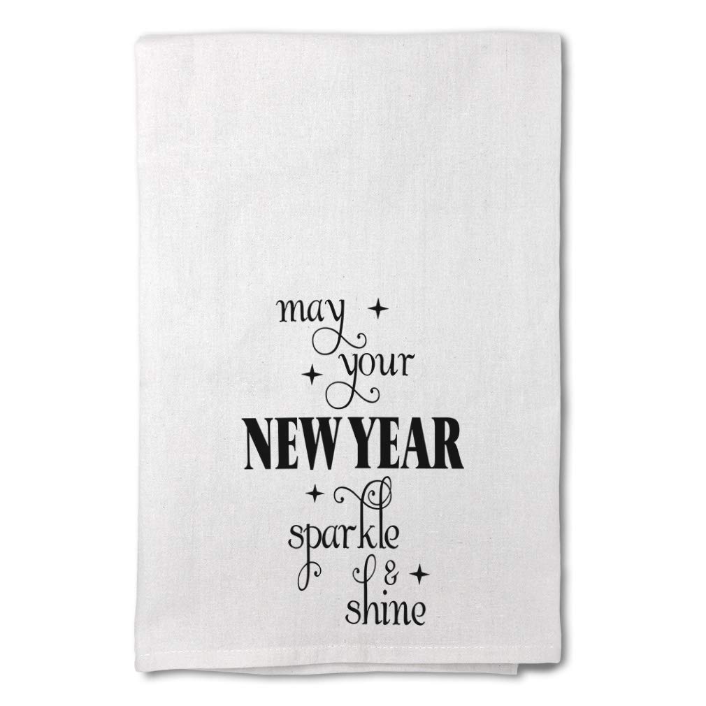 Style In Print Custom Decor Flour Kitchen Towels May Your New Year Sparkle & Shine Holidays and Occasions Holidays and Occasions New Year's Day Cleaning Supplies Dish Towels Design Only