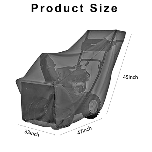 WOMACO Snow Blower Cover Heavy Duty Waterproof Two Stage Snow Thower Cover Snowblower Protector Shield for Universal Electric 2 Stage Snow Machine (47" L x 33" W x 45" H, Black)