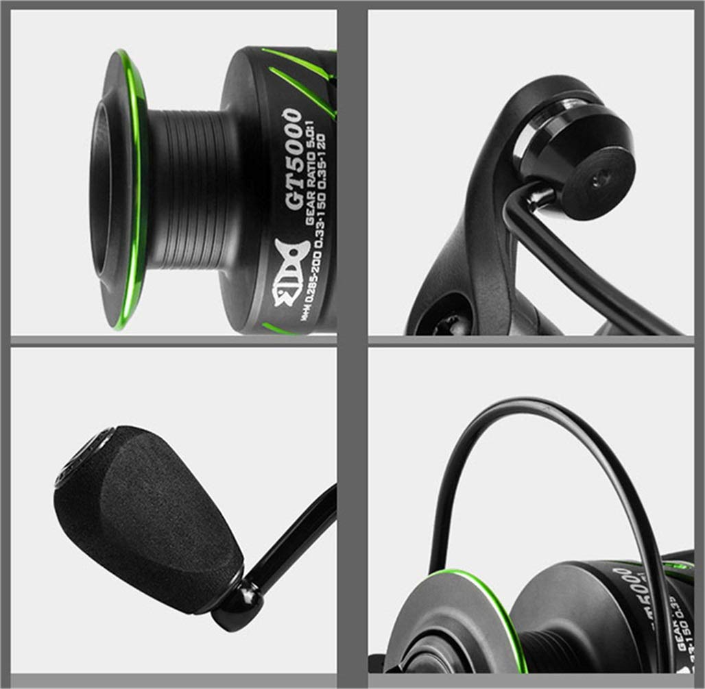 LLJPYX7L Fishing Reel Black, 14 Stainless Steel Bearings are Rugged for Beginners use Left and Right Interchangeable for Ocean, Lake, River, Beach (Size : 3000)