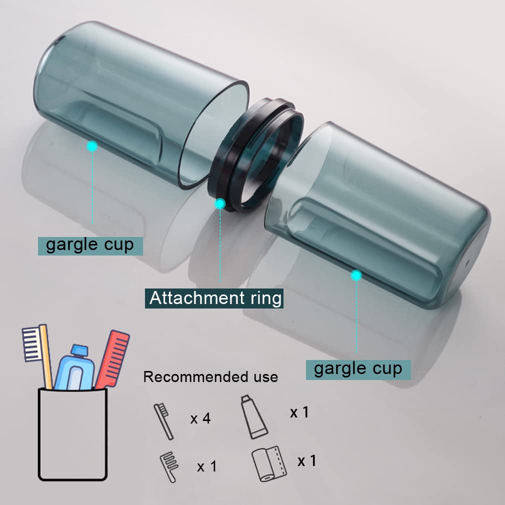 Travel Toothbrush Cup, Multifunction Capsule Shape Wash Gargle Cup Portable Business Trips Travel Toothpaste Case Toothbrush Holder Organizer Box