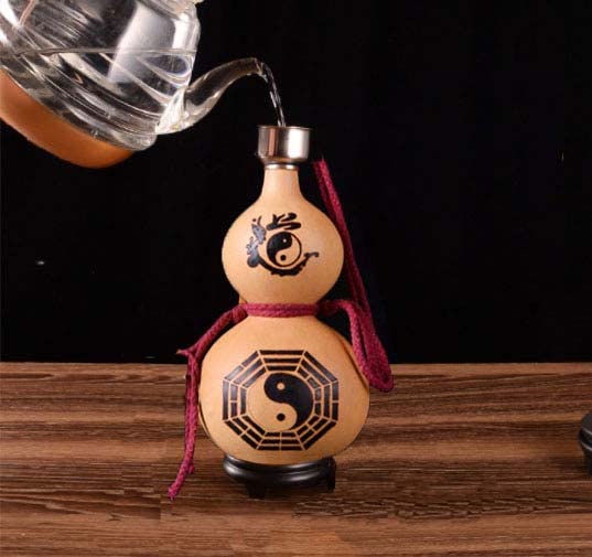 OPENDOOR Natural Wine Gourd, Outdoor Portable Water Bottle, Water, Wine,Medicine Gourd (9.5 tall)