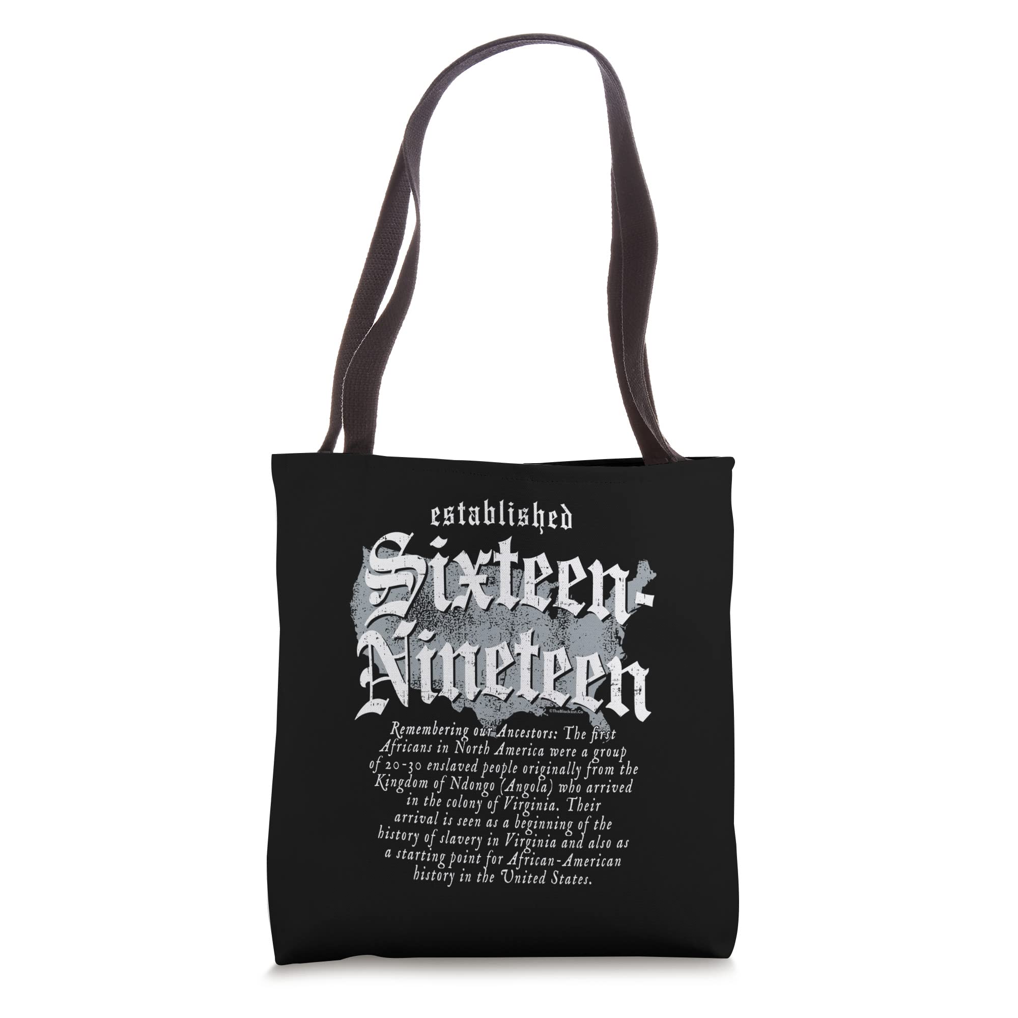 Project Sixteen-Nineteen Established Black American Map Tote Bag