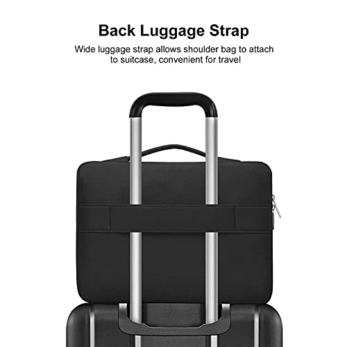 MOSISO 360 Protective Laptop Sleeve Compatible with MacBook Air/Pro,13-13.3 inch Notebook, Compatible with MacBook Pro 14 inch 2023-2021 A2779 M2 A2442 M1 with 2 Horizontal Parallel Pockets&Belt,Black