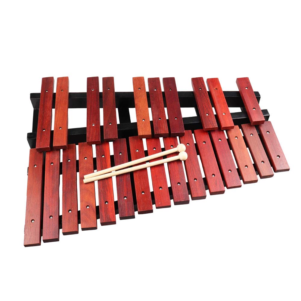 Mr.Power 25 Note Wood Xylophone G5- G7 Wooden Glockenspiel with Mallet, Case for School Student Band Professional Players