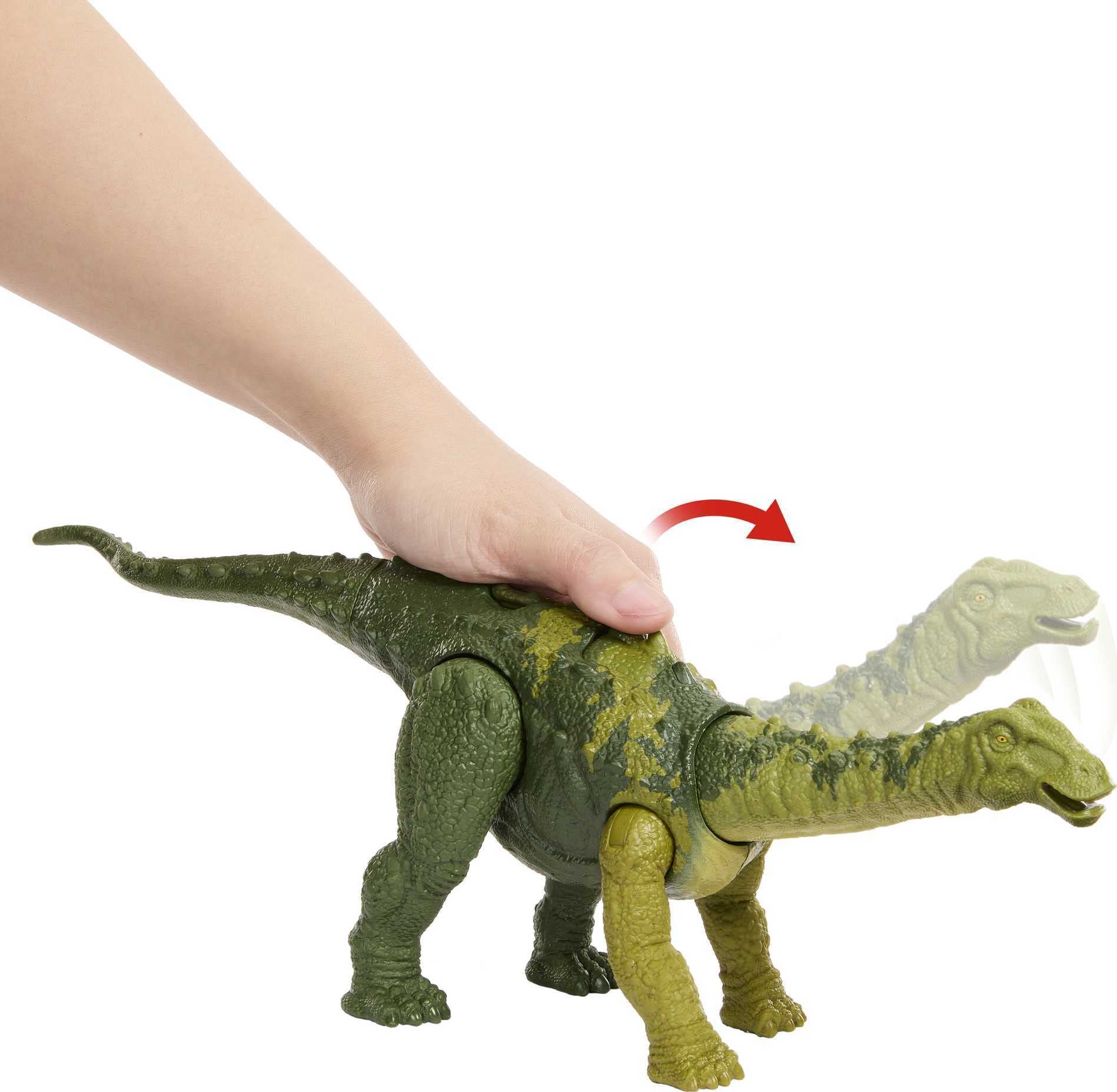 Mattel Jurassic World Wild Roar Dinosaur Toy with Sound & Attack Move, Nigersaurus Posable Action Figure, 11 inches Long