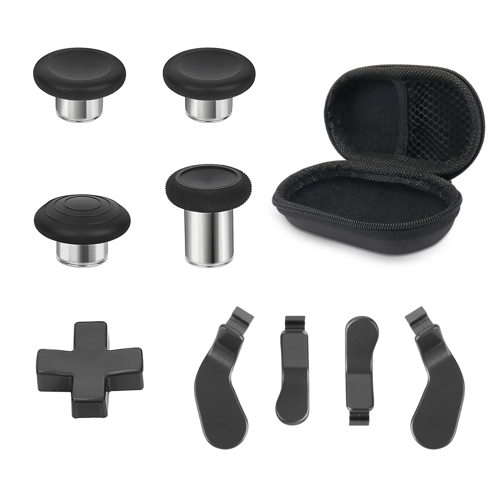 TOMSIN Component Pack for Xbox Elite Wireless Controller Series 2 Core,Xbox Elite 2 Core Controller Accessories,Includes 4 Metal Magnetic Thumbsticks,4 Pcs Interchangeable Paddles,1 D-Pad (Black)