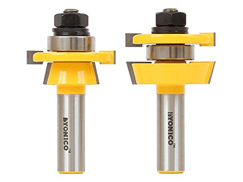 YONICO Cabinet Door Rail and Stile Router Bits Set 2 Bit Shaker 1/2-Inch Shank 12249
