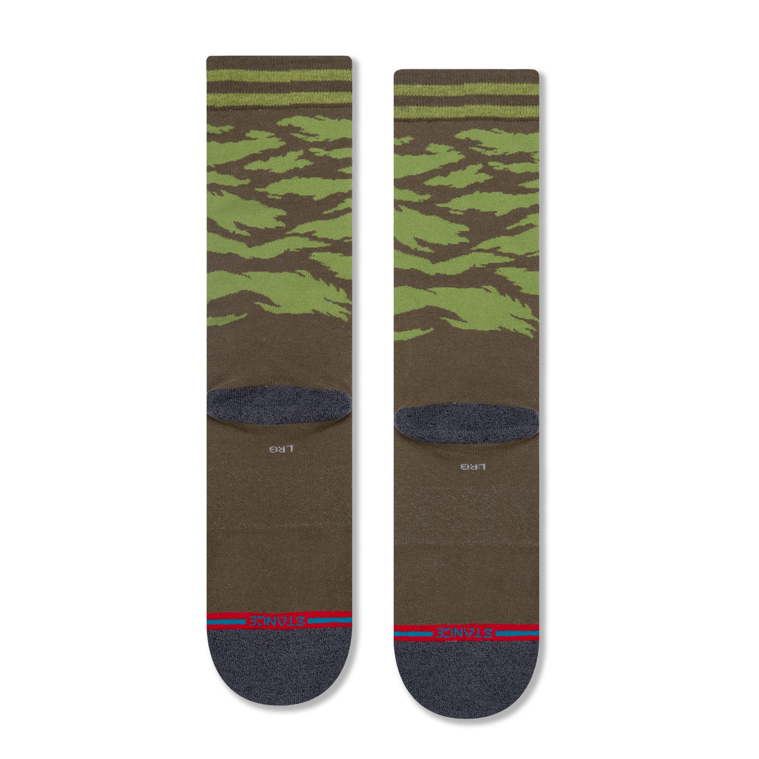 Stance Warbird Crew Socks (X-Large, Olive)