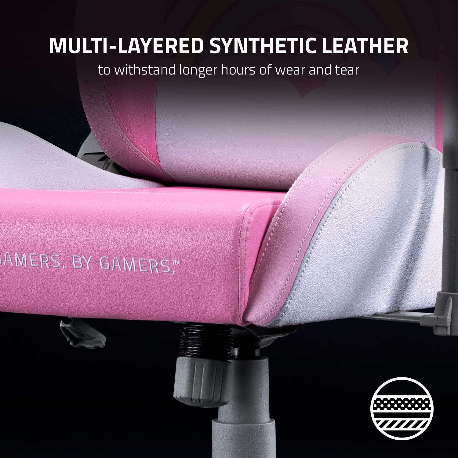 Razer Iskur X Ergonomic Gaming Chair: Designed for Hardcore Gaming - Multi-Layered Synthetic Leather - High-Density Foam Cushions - 2D Armrests - Steel-Reinforced Body - Hello Kitty & Friends Edition