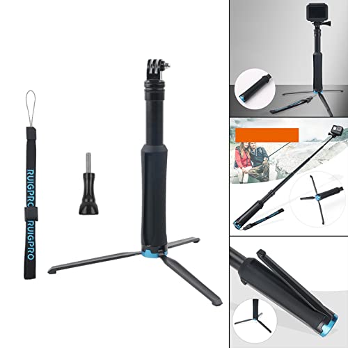 Ronyme Portable Selfie Stick Tripod Stand Extension Pole for Action Cameras - No Long Screw