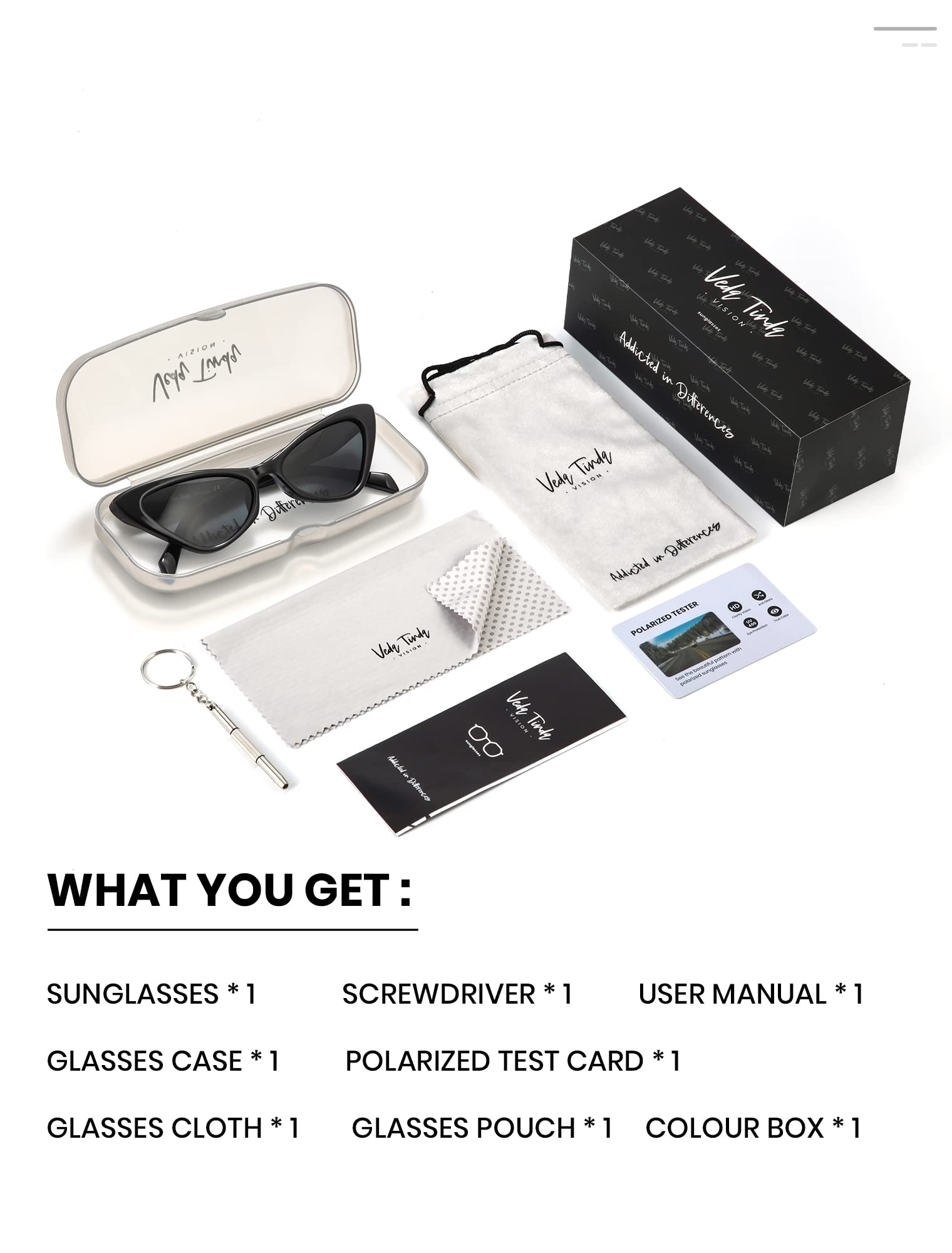 Veda Tinda Vision Oversized Cat Eye Sunglasses for Women Retro Trendy Acetate Frame Fun White Sun Glasses C22S04