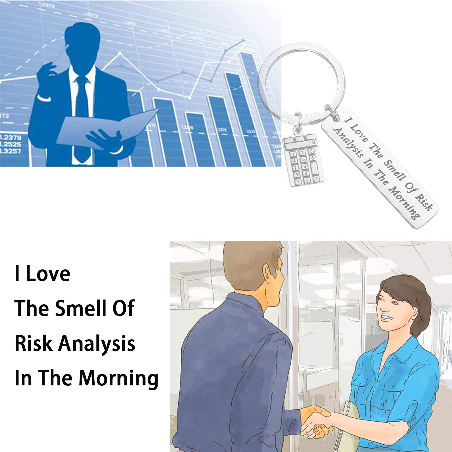 MAOFAED I Love the Smell of Risk Analysis in the Morning (Actuary Keychain)