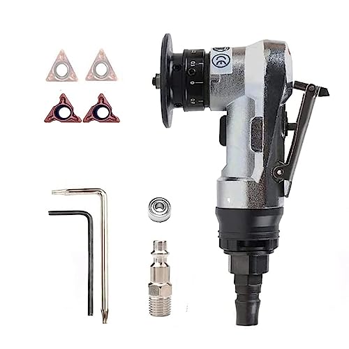 YKLP Mini Pneumatic Chamfering Machine, Portable Handheld 45 Degree Arc Air Beveling Machine with 1/4 Inch Air Inlet for Trimming and Deburring