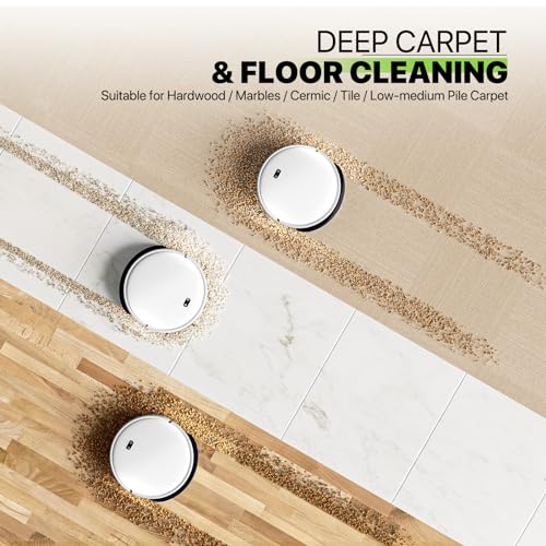 Magshion Robot Vacuum and Mop Combo, Wi-Fi/App, Automatic Self-Charging Robotic Vacuum Cleaner, 2800Pa Suction, Good for Hard Floors Carpets, White