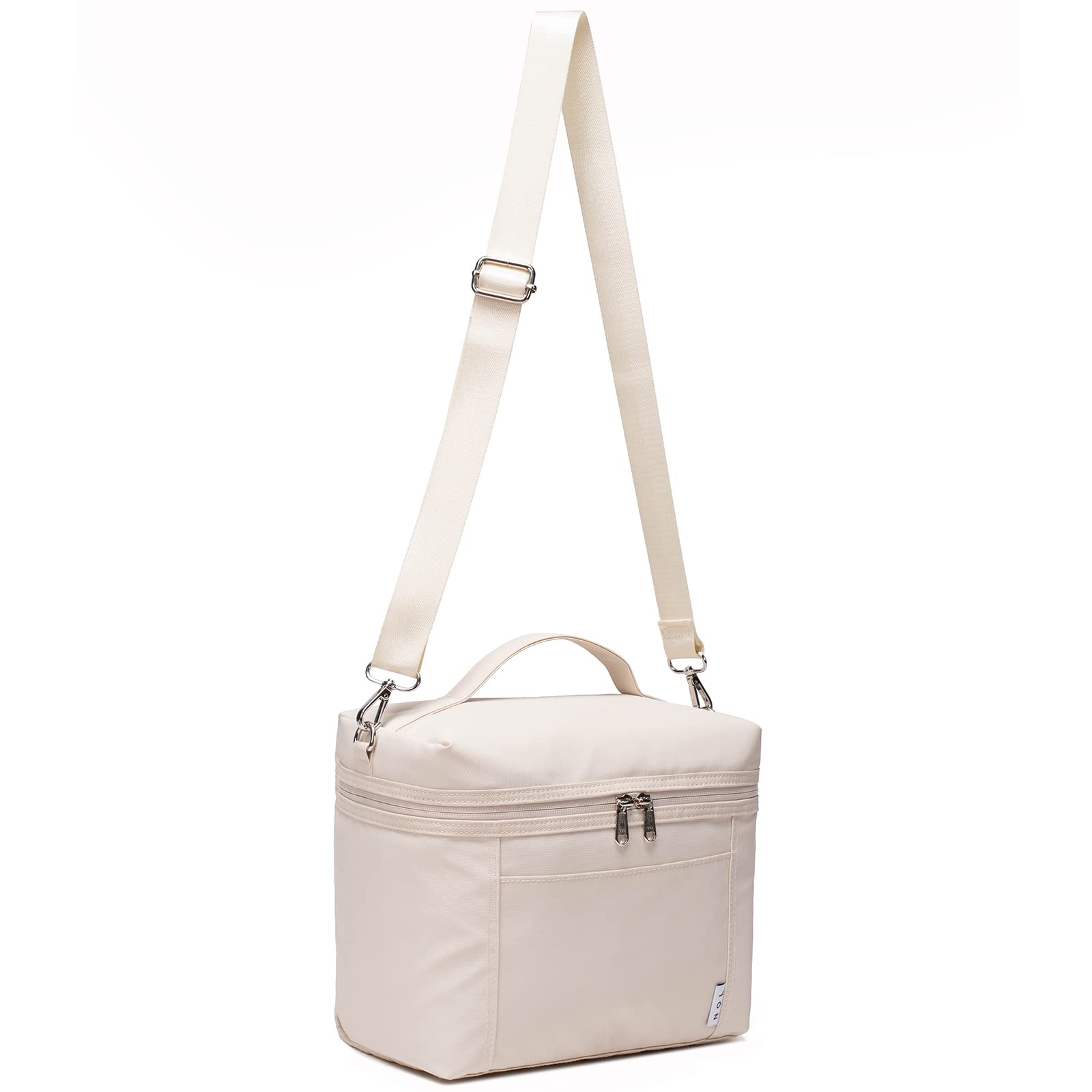 NOL Natural Organic Lifestyle Insulated Lunch Bags for Women Cooler Bag Lightweight Nylon Waterproof Lunch Box For Work(Medium, Cream