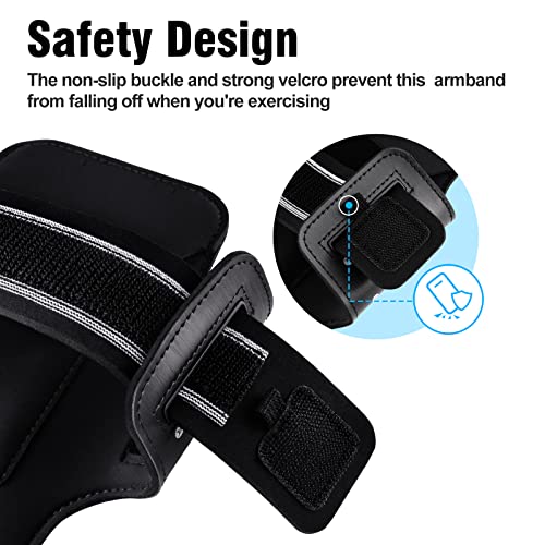 ykooe Running Armband Phone Holder for iPhone 15 Plus, 15 Pro Max, 14 Plus, 14 Pro Max, 13 Pro Max, 12 Pro Max, 11 Pro Max, XS Max, Galaxy S23 Plus, S23 Ultra, S22 Plus, S22 Ultra, A14, A13, Black