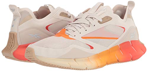 Reebok Women's Zig Kinetica Horizon Cross Trainer, Alabaster/Utility Beige/Carotene, 9