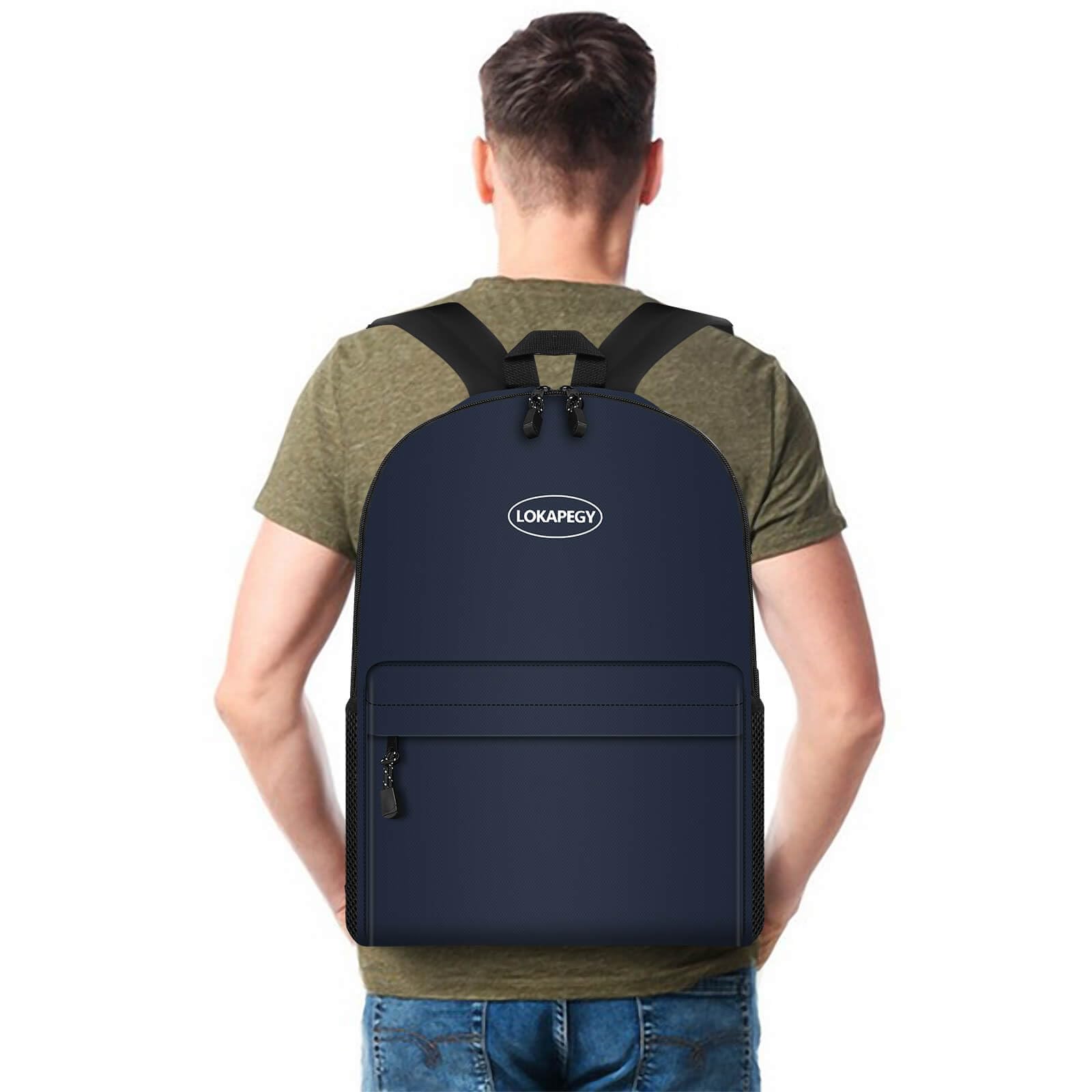 LOKAPEGY Simple School Backpack for Teens, Grey Casual Backpack for College Students, Lightweight Backpack for School Boys, Travel Laptop Backpack for Men & Women…