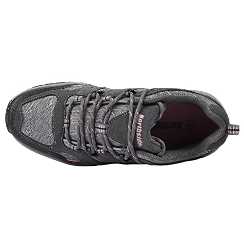 Northside Women's Monroe Low Hiking Shoe, Charcoal/Dusty Rose, 9