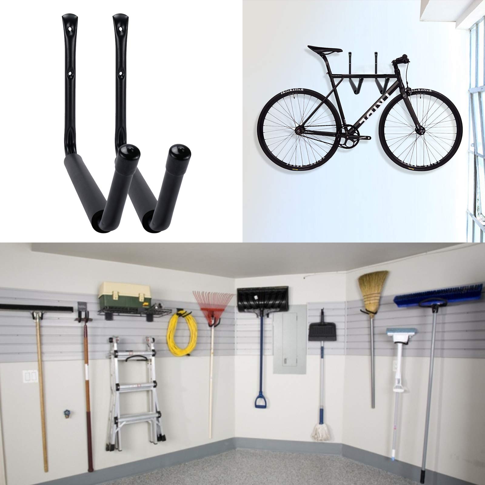Patioer Garage Storage Heavy Duty Hooks, 15 Inch Large Arm Kayak Rack, 6 Pack Wall Mount Canoe Hangers