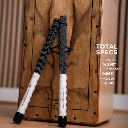 Meinl Stick & Brush Cajon Brush with Nylon Dowels and Adjustable Rings, Black, Standard (SB305)