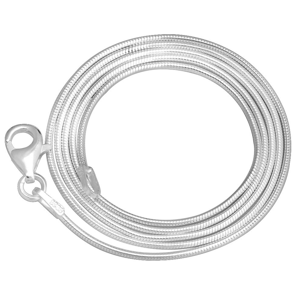 LUHE Silver Chain Sterling Silver Snake Chain Necklace 1MM Italian Crafted Thin Chains Lightweight Strong Chains - Lobster Claw Clasp Christmas Gifts for Women 14-30 inchs (1mm snake chain 18in)