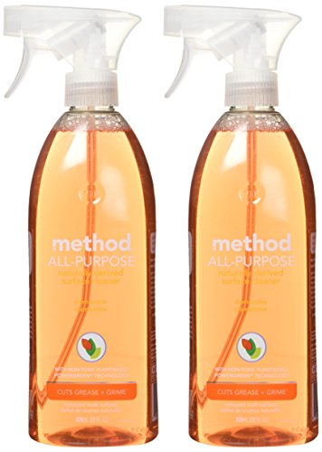Method All-Purpose Cleaner Spray, Clementine, Plant-Based and Biodegradable Formula Perfect for Most Counters, Tiles, Stone, and More, 28 oz Spray Bottles, (Pack of 2)