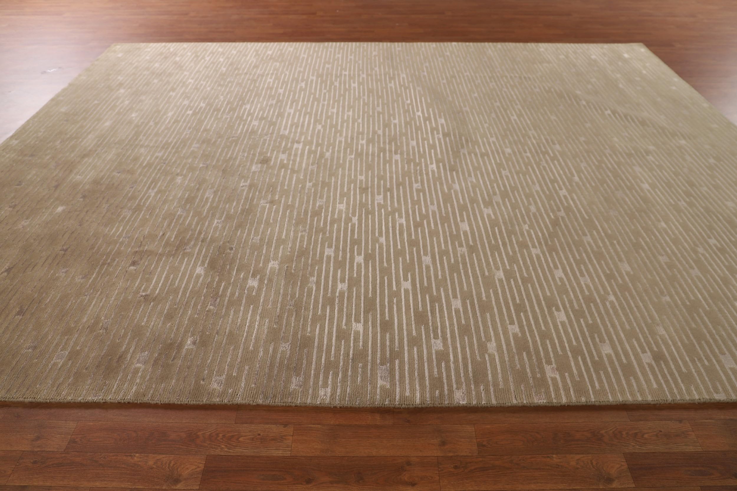 Modern Collection 9 x 12 Abstract Area Rug, All-Over/Stripe Wool Carpet for Home Décor, Living Room, Dining Room, and Bedroom